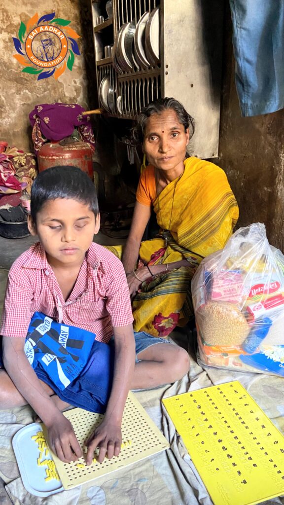 Grocery Donation to Handicapped - Sai Aadhar Foundation