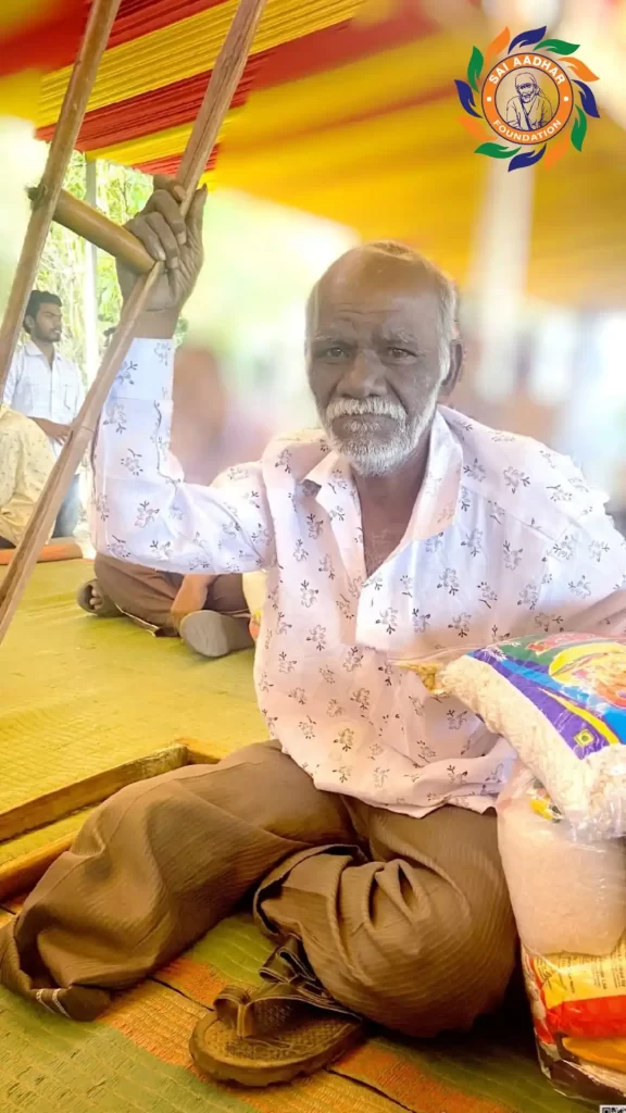 Grocery Donation to Handicapped - Sai Aadhar Foundation